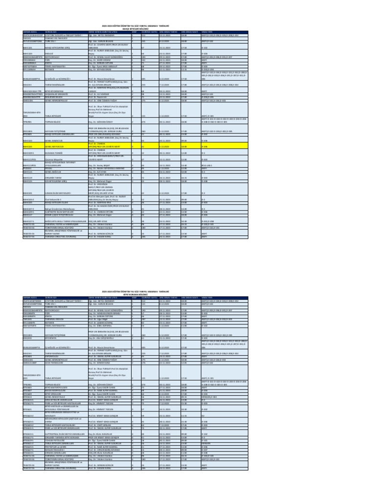 Httpsuludag - Edu.trdosyalarziraat2023 2024 Guz Arasinav Programi Ilan ...