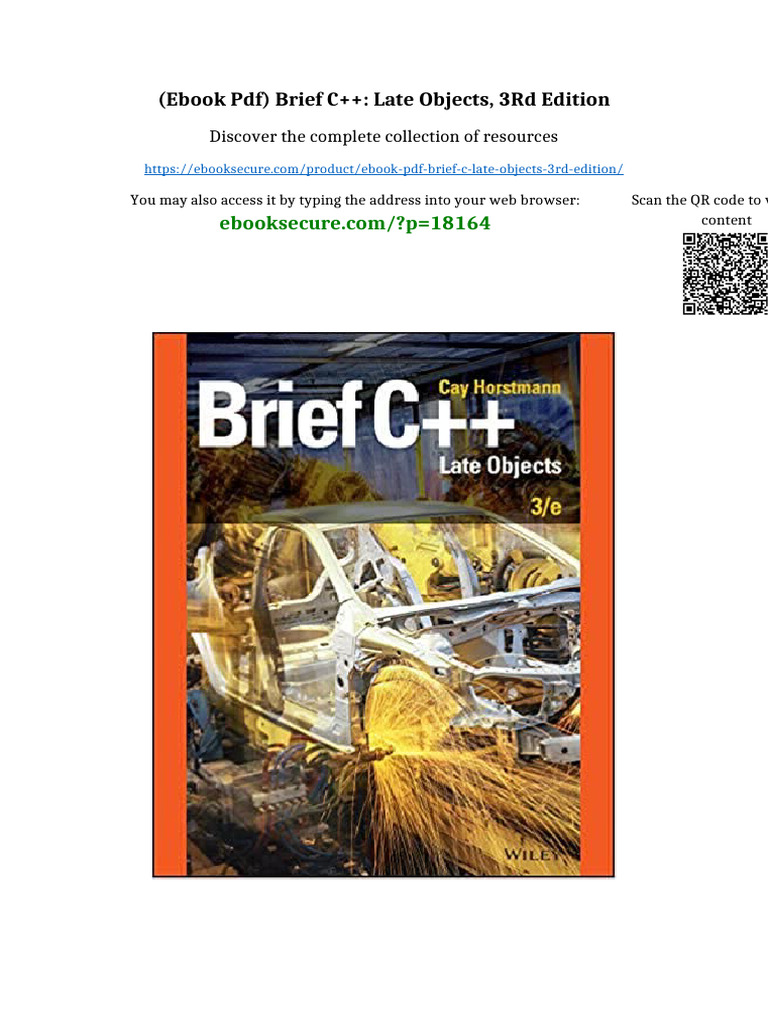 (eBook PDF) Brief C++: Late Objects, 3rd Edition sample | PDF | Books ...