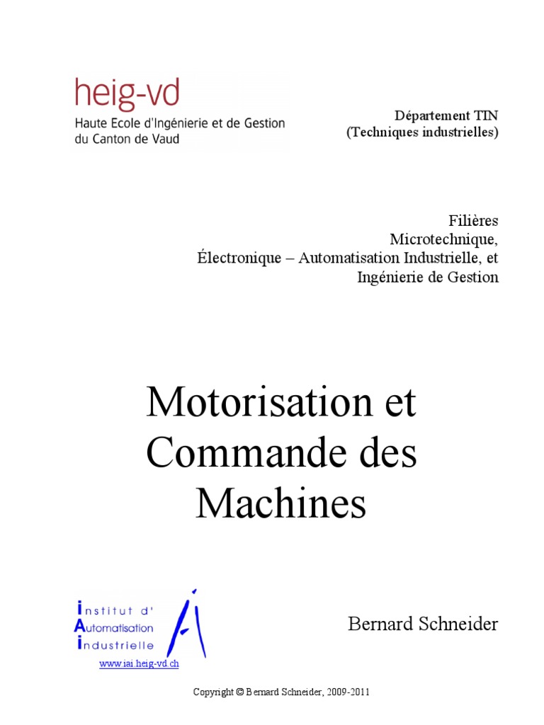 Motorisation Et Commande Des Machines | PDF | Machine électrique | Puissance (physique)