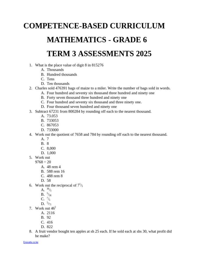 Grade 6 MATHEMATICS Term 3 Opener | PDF | Litre | Arithmetic