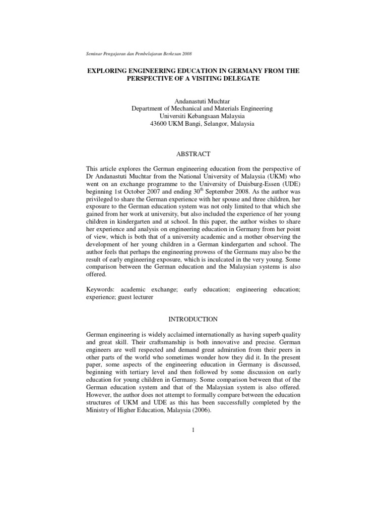 Exploring the Roots of German Engineering Excellence: A Comparative ...