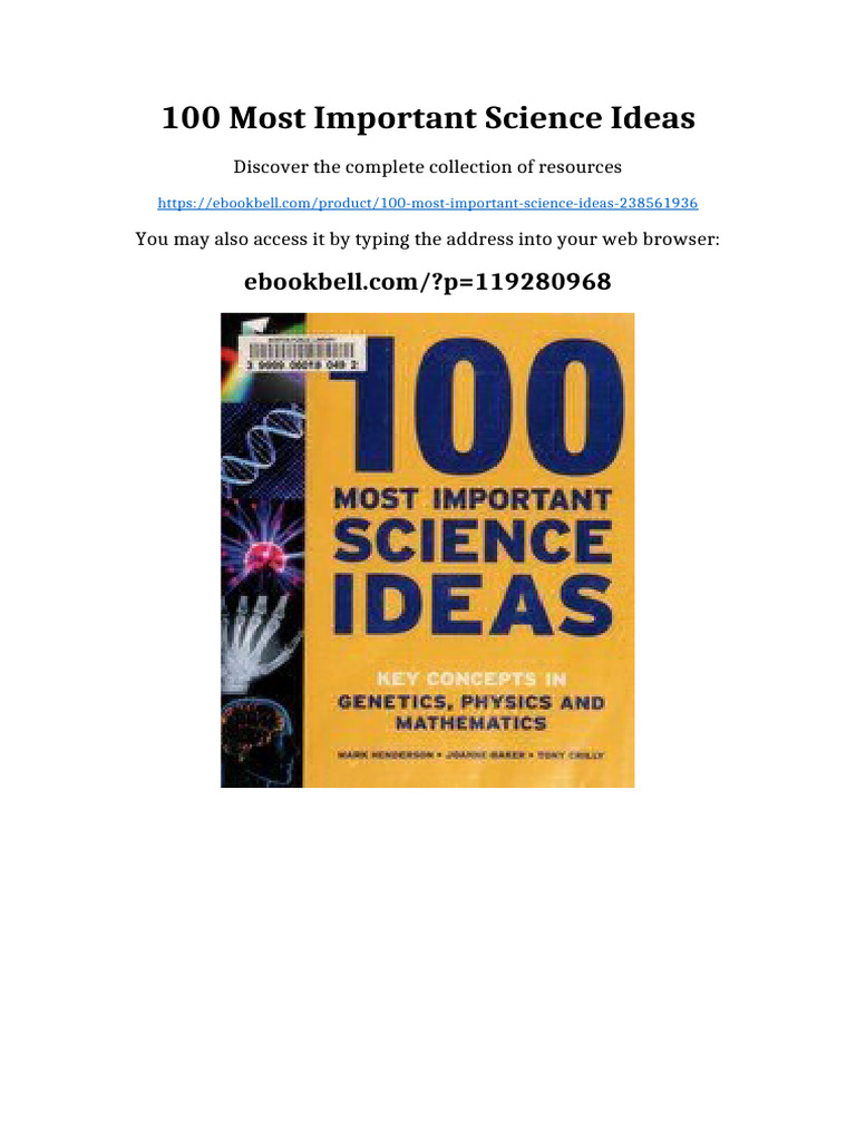 100 Most Important Science Ideas Ready To Read | PDF | Georg Wilhelm ...