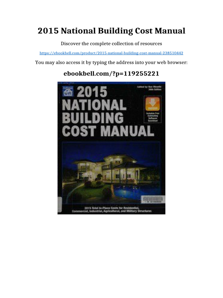 2015 National Building Cost Manual Full Chapters Included | PDF ...