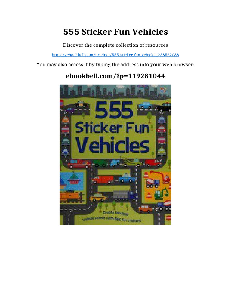 555 Sticker Fun Vehicles Updated 2025 | PDF | Intellectual Property