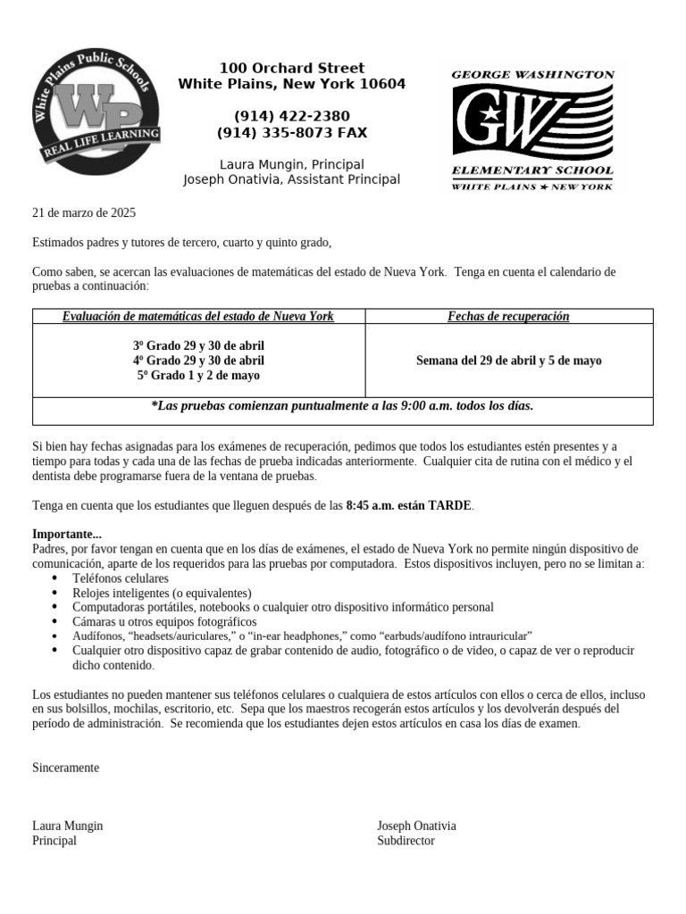 2025 NYS Testing Math Spanish | PDF | Electrónica de consumo | Electrónica