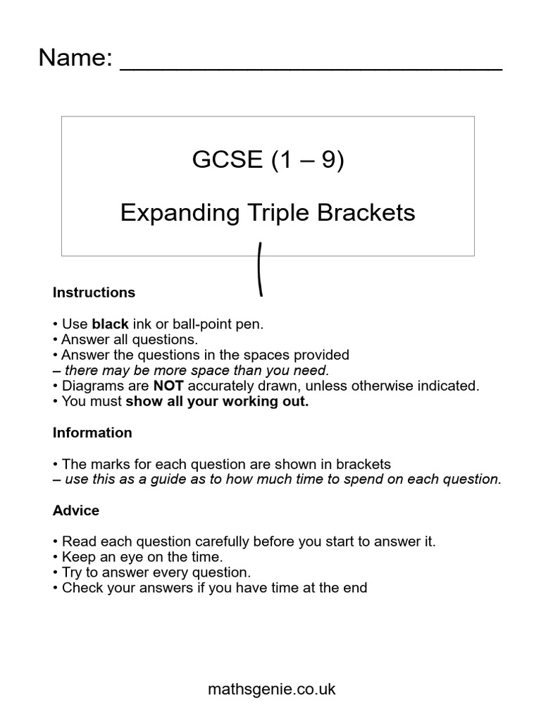 6 Expanding Triple Brackets | PDF