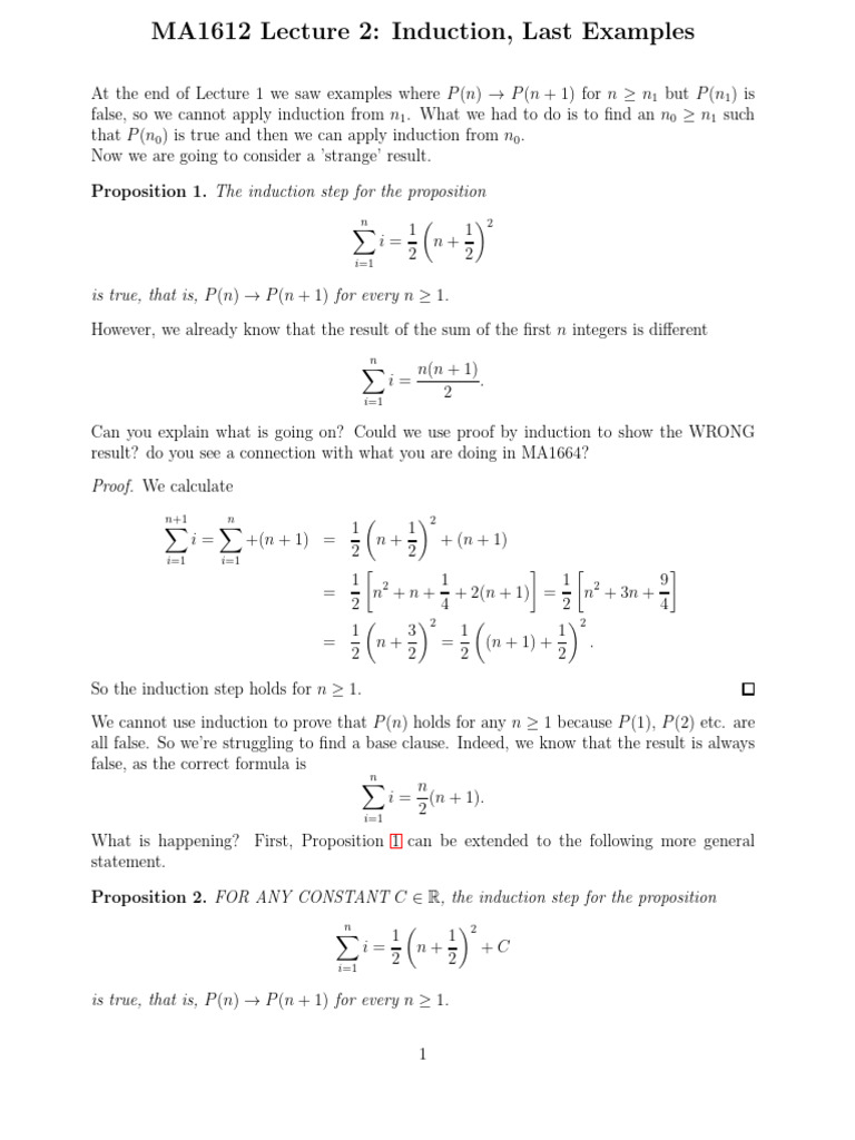 Lecture 2 on last examples of mathematical induction | PDF | Theorem ...