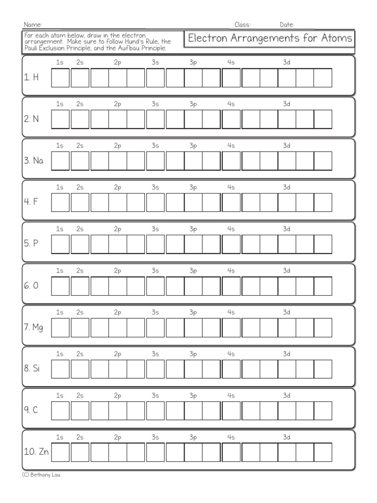 3 4 Electron Arrangements For Atoms and Ions S | PDF