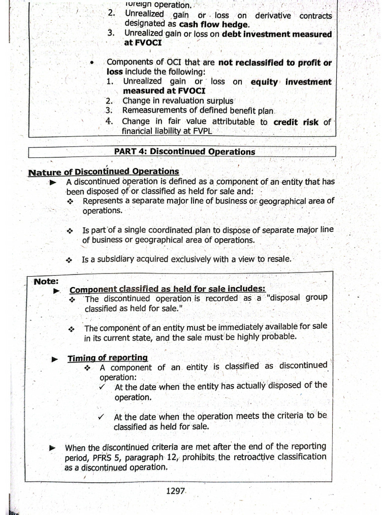 Discontinued Operations Additional Notes | PDF