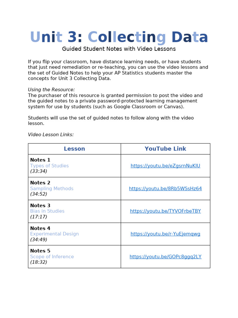 Unit 3 Guided Note Videos | PDF
