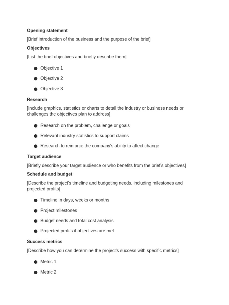 Business Brief Template | PDF