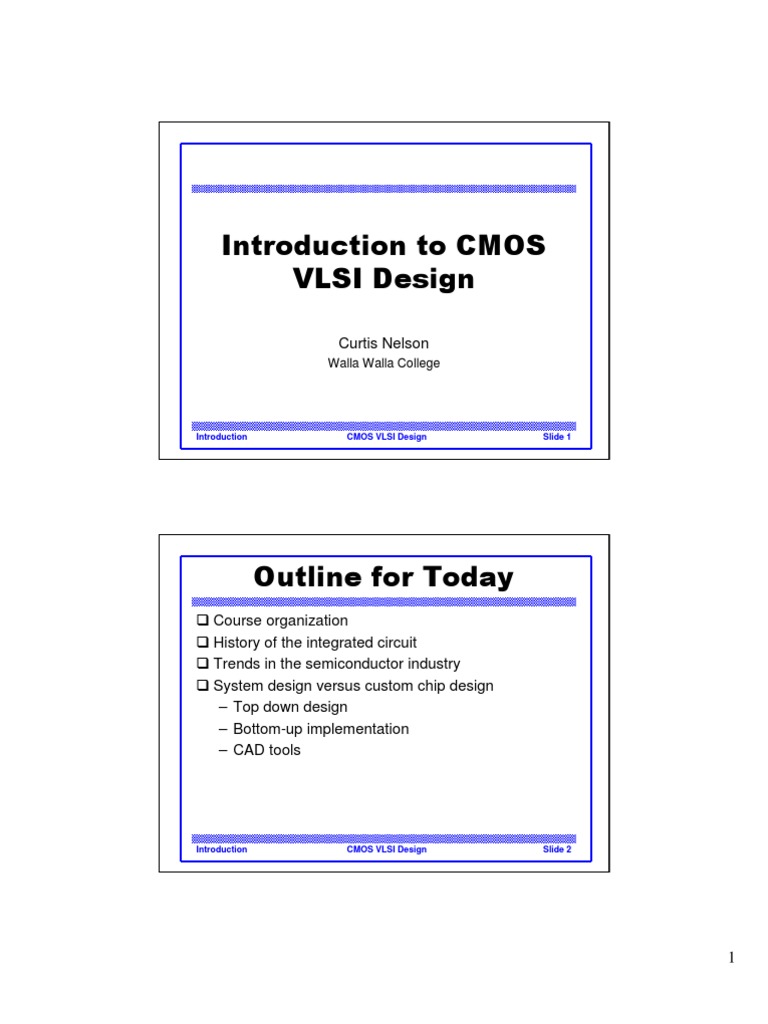 Introduction To CMOS & VLSI Design | PDF