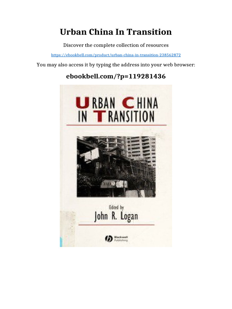 Urban China in Transition PDF Available | PDF | Intellectual Property
