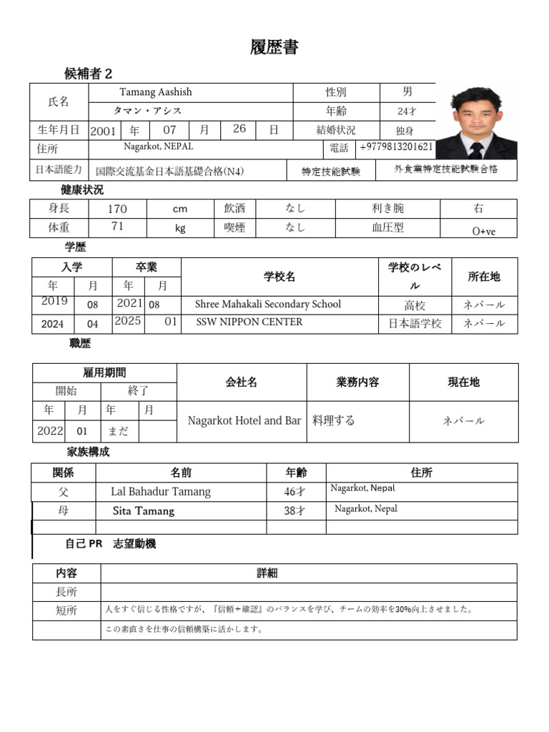 Aashish Tamang CV | PDF