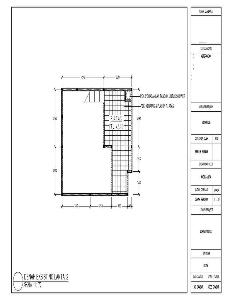 Denah Bu Yarmi LT 2 Opsi 1 | PDF