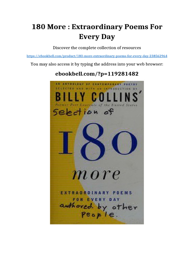 180 More: Extraordinary Poems For Every Day Complete Edition | PDF ...