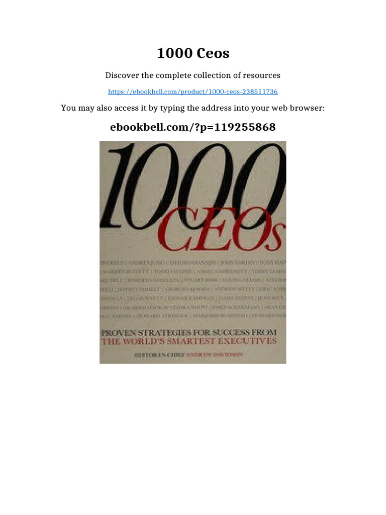 1000 CEOs Complete Edition | PDF | Intellectual Property | Property