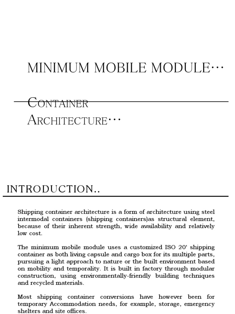 Shipping Container Architecture | PDF | Containerization | Industries