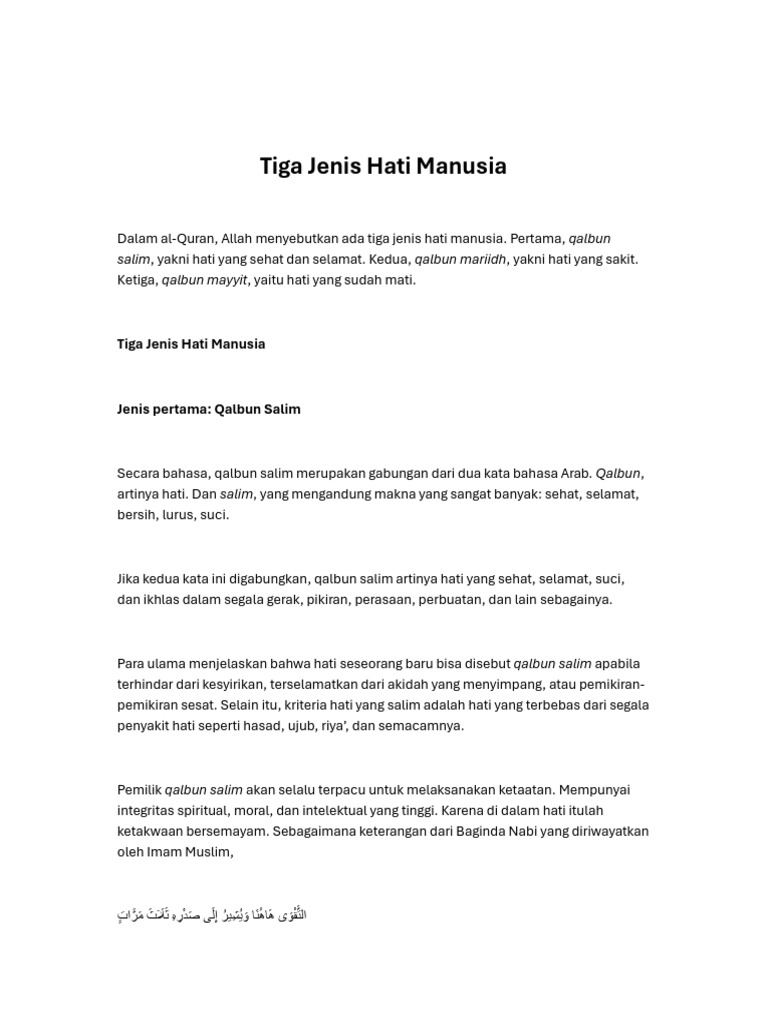 Tiga Jenis Hati Manusia | PDF