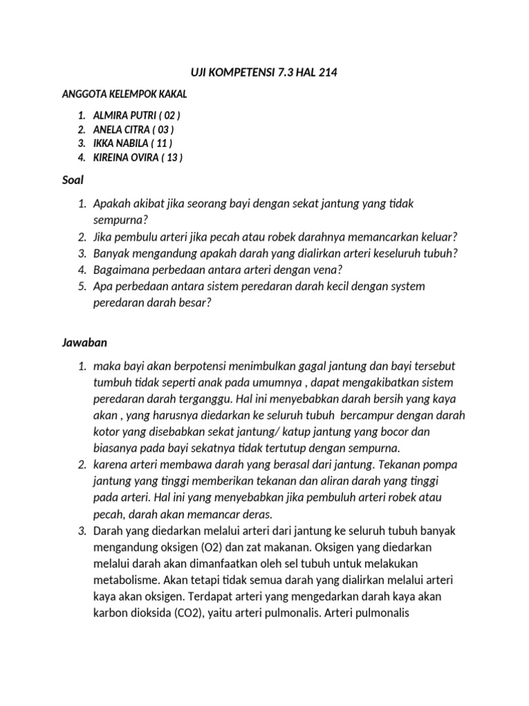 Ipa Uji Kompetensi 7.3 Hal 214 Kakal | PDF