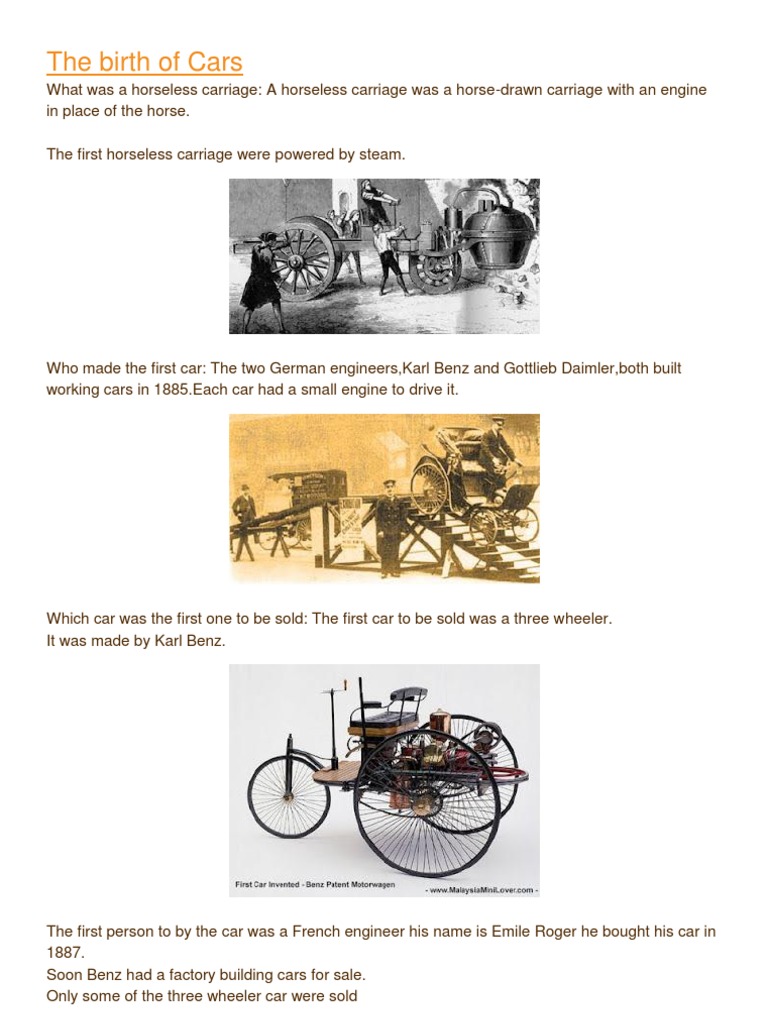 The Dawn of the Automobile: An Overview of the Key Developments and ...