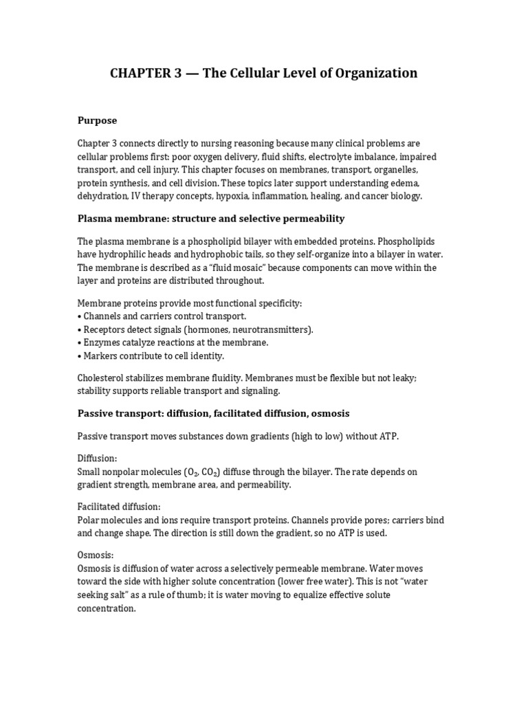 Chapter 3-The Cellular Level of Organization-Extended | PDF | Cell ...