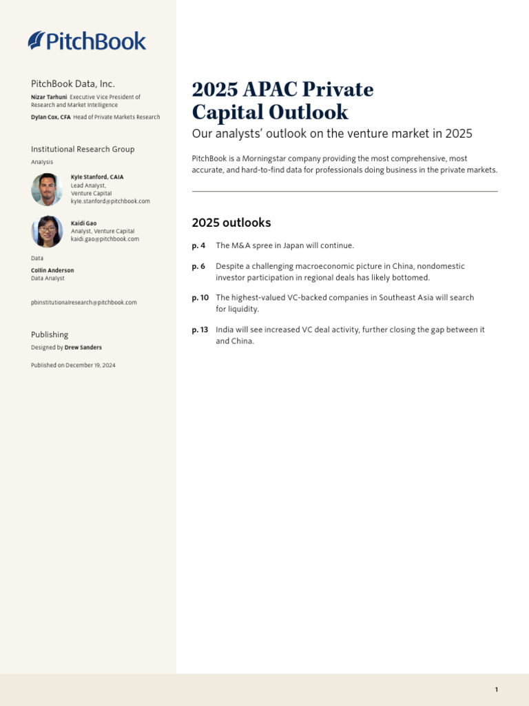 2025 APAC Private Capital Outlook | PDF | Venture Capital | Corporate ...