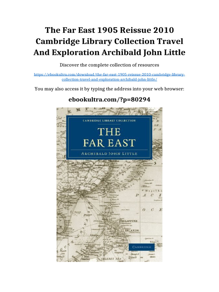 The Far East 1905 reissue 2010 CAMBRIDGE LIBRARY COLLECTION TRAVEL AND ...
