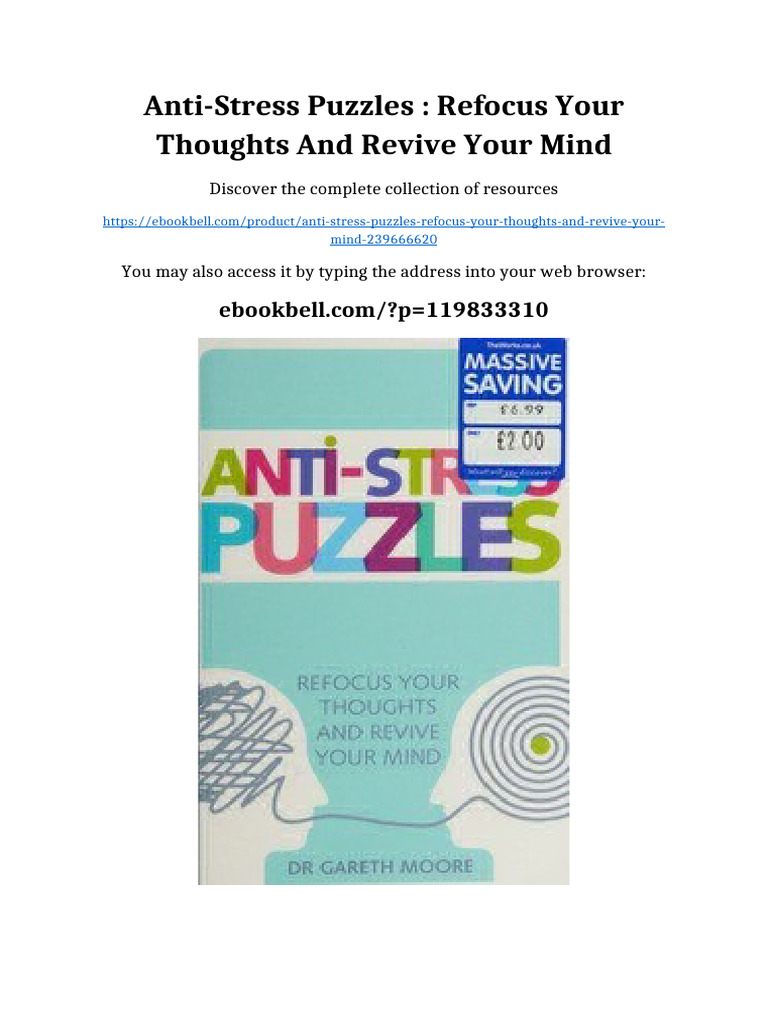 Anti-stress puzzles : refocus your thoughts and revive your mind Full ...