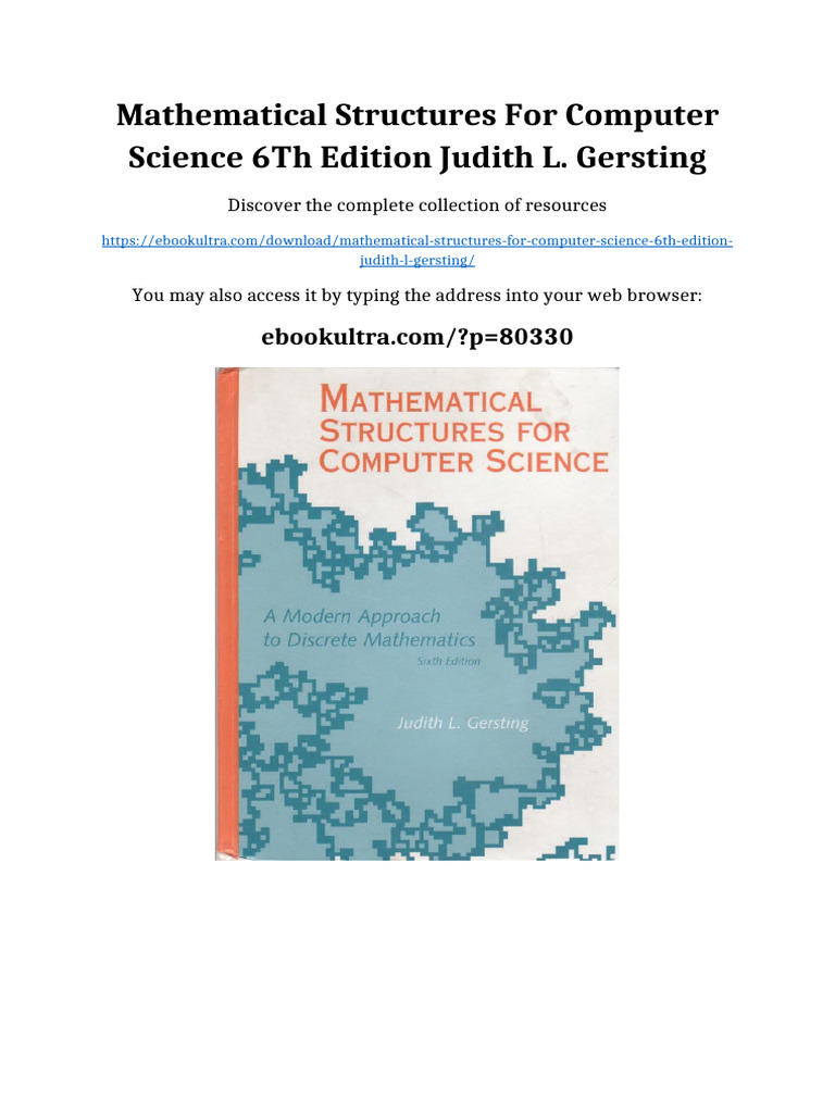 Mathematical Structures for Computer Science 6th Edition Judith L ...