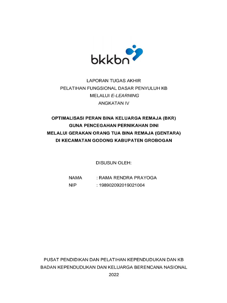 Optimalisasi Peran Bina Keluarga Remaja | PDF