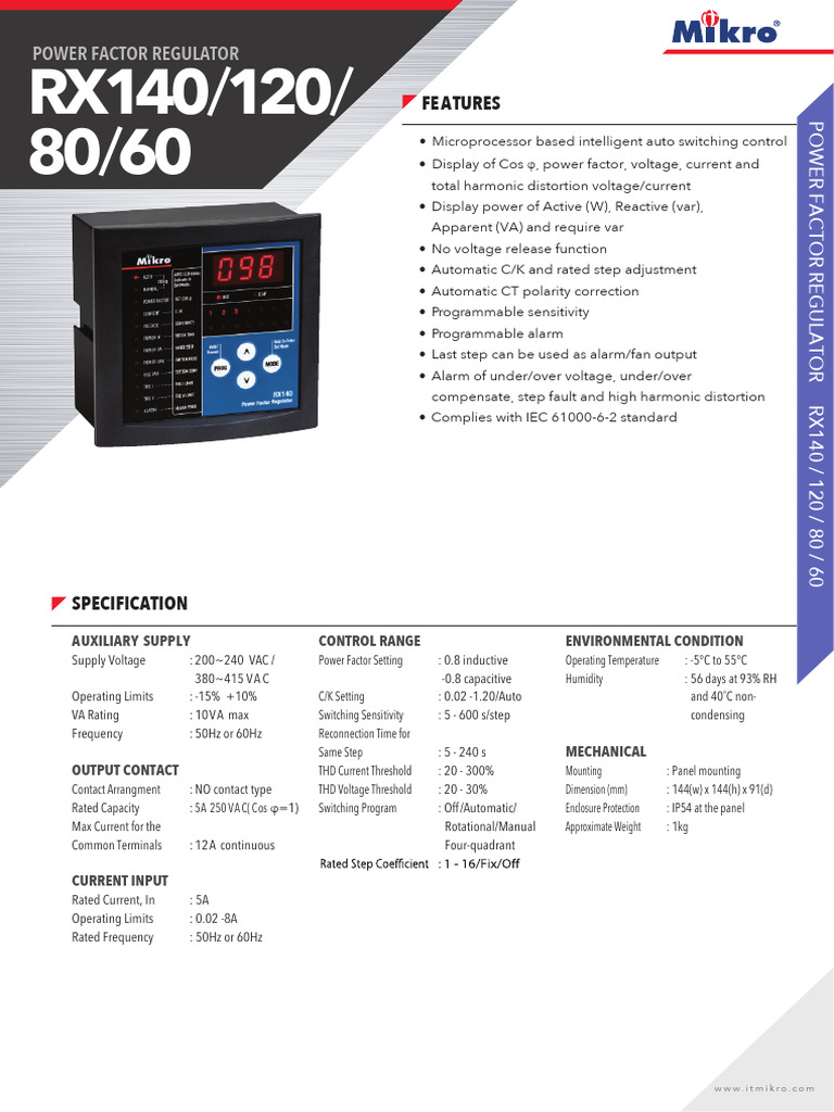 B15. Power Factor Regulator | PDF | Manufactured Goods | Electromagnetism
