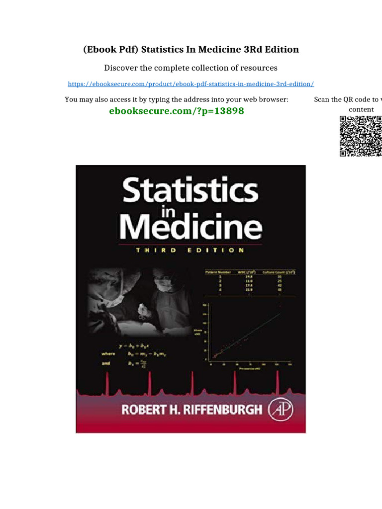 (Ebook PDF) Statistics in Medicine 3rd Edition Download Full Chapters ...