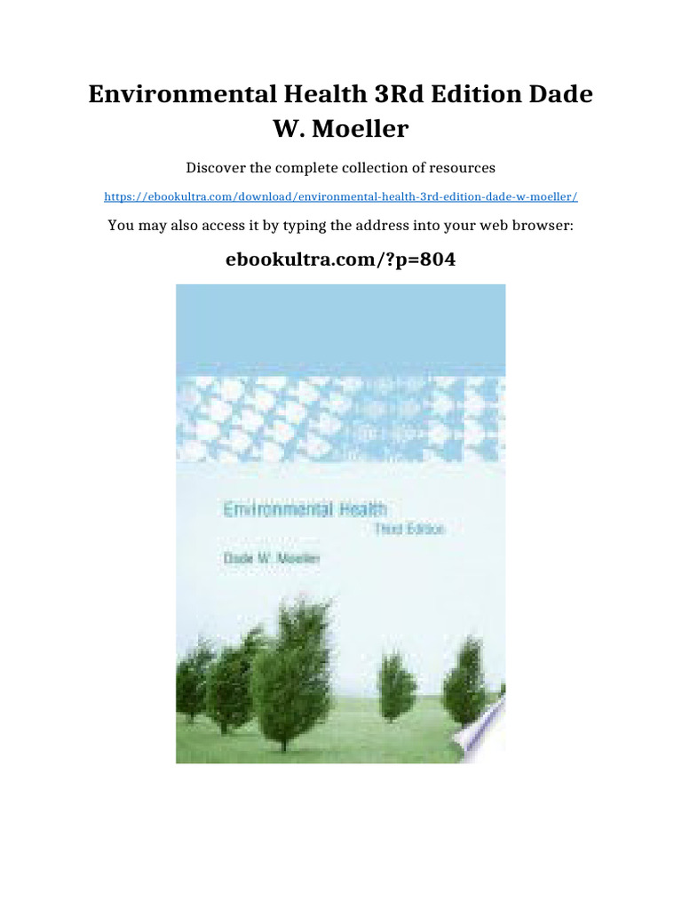 Environmental Health 3rd Edition Dade W. Moeller available all format ...