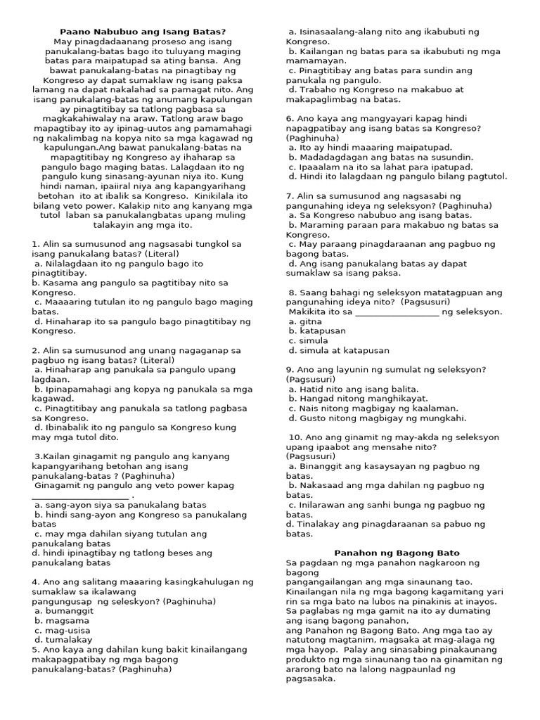 Paano Nabubuo Ang Isang Batas | PDF