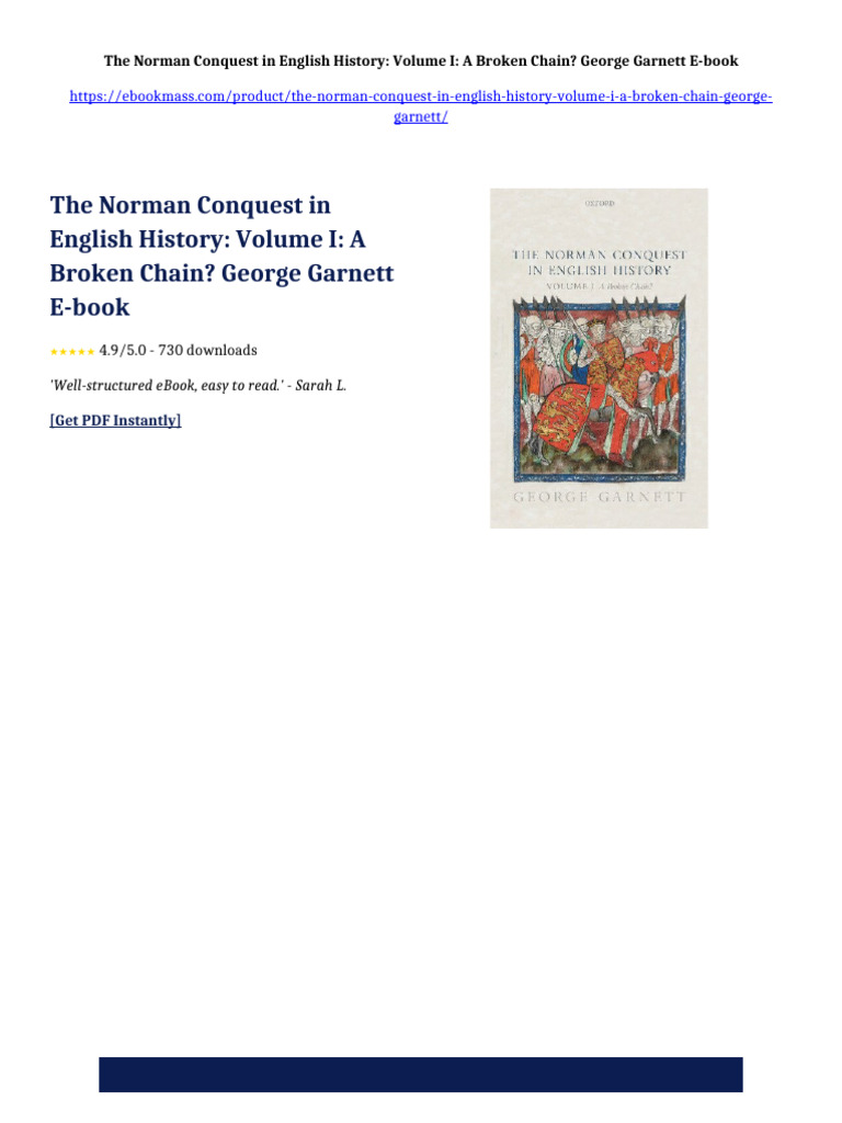 The Norman Conquest in English History: Volume I: A Broken Chain ...