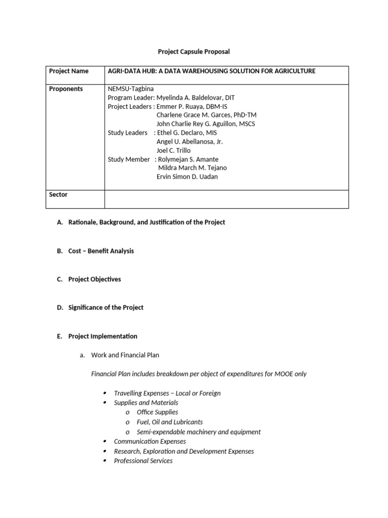 Project Capsule Proposal 1 | PDF
