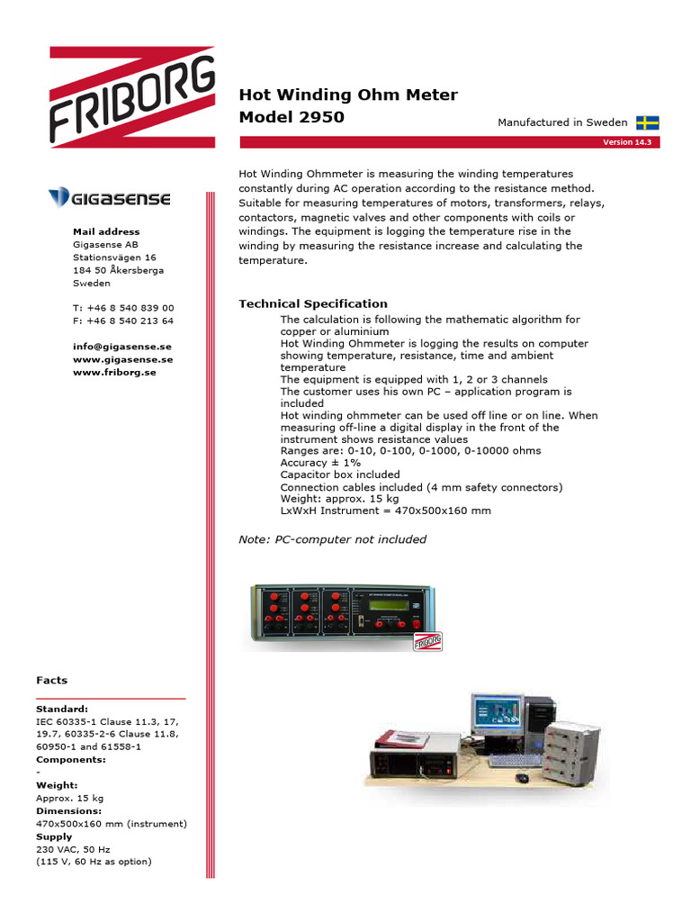 Friborg Hot Winding Ohm Meter 14.3 | PDF | Electrical Resistance And ...