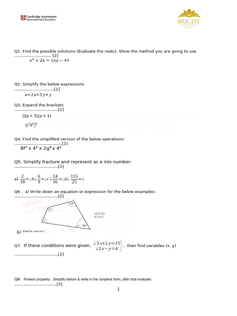 MATH-Term 2-4 + Year - 9-10 Paper 2 | PDF