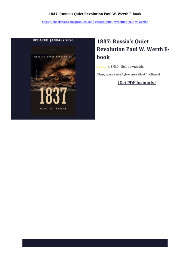 1837: Russia's Quiet Revolution Paul W. Werth Ebook New Format 2026 ...