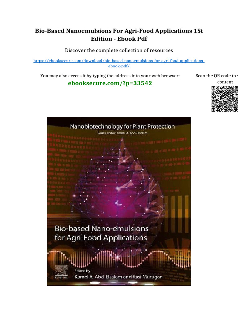 Bio-Based Nanoemulsions for Agri-Food Applications 1st Edition - eBook ...