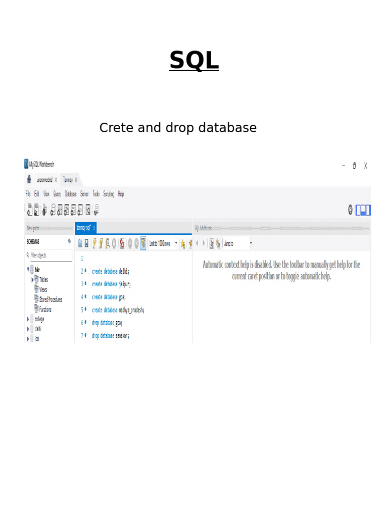 Crete and Drop Database | PDF