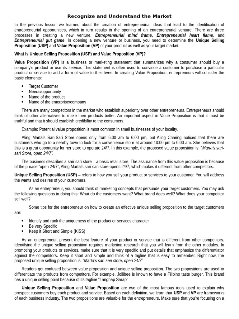 Recognize and Understand the Market (1) | PDF | Market Segmentation ...