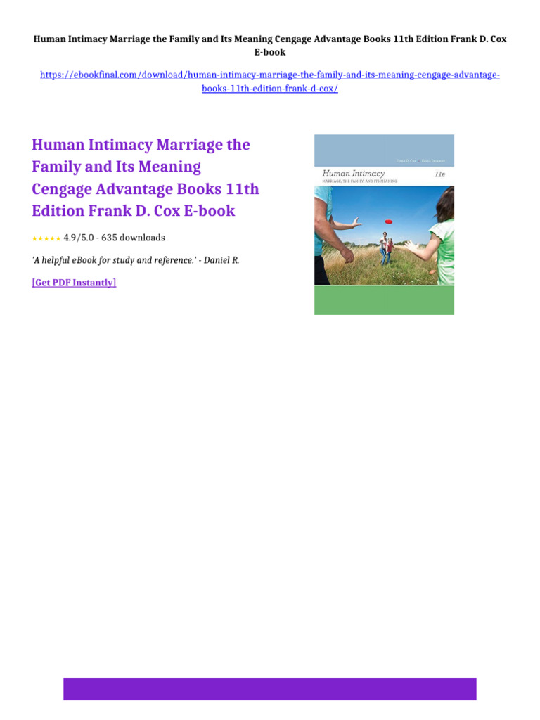 Human Intimacy Marriage the Family and Its Meaning Cengage Advantage ...