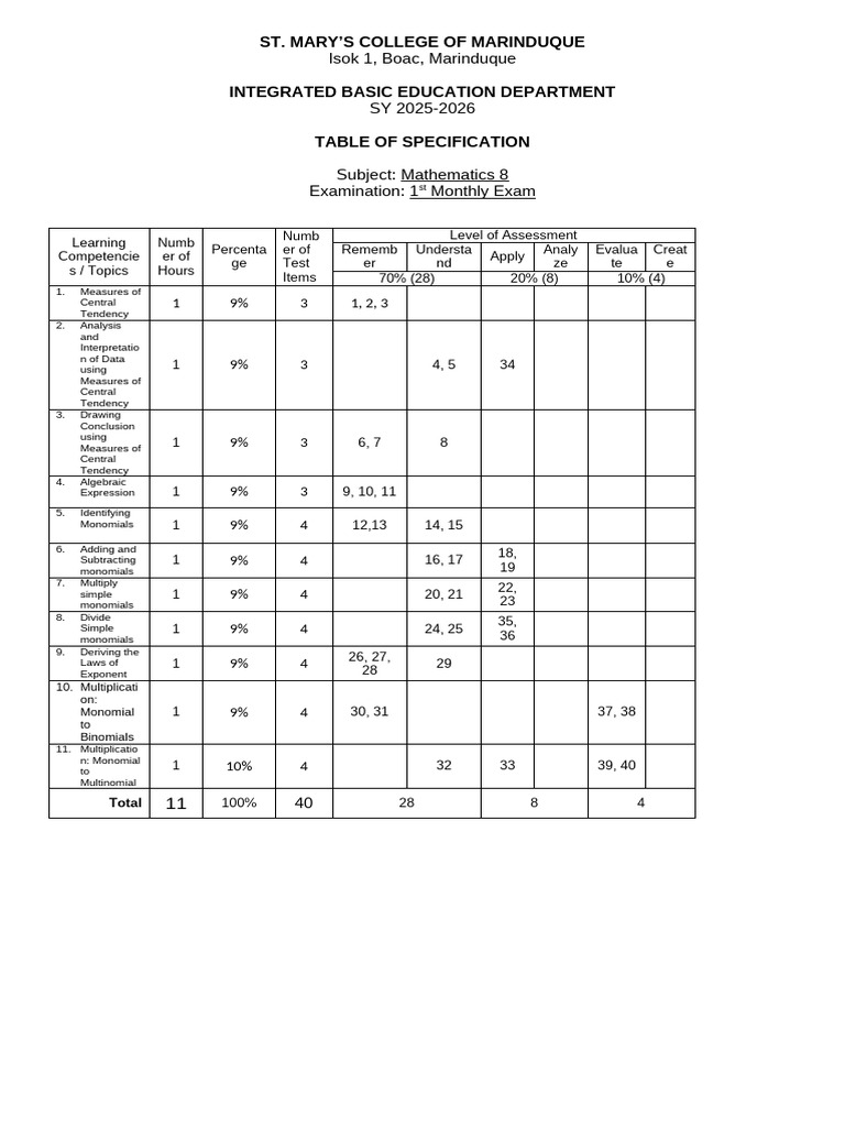 Mat8 Mt1 Tos | PDF | Mathematics | Chess Theory