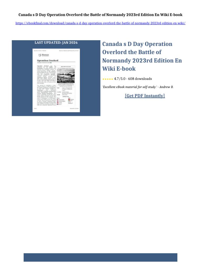 Canada s D Day Operation Overlord the Battle of Normandy 2023rd Edition ...