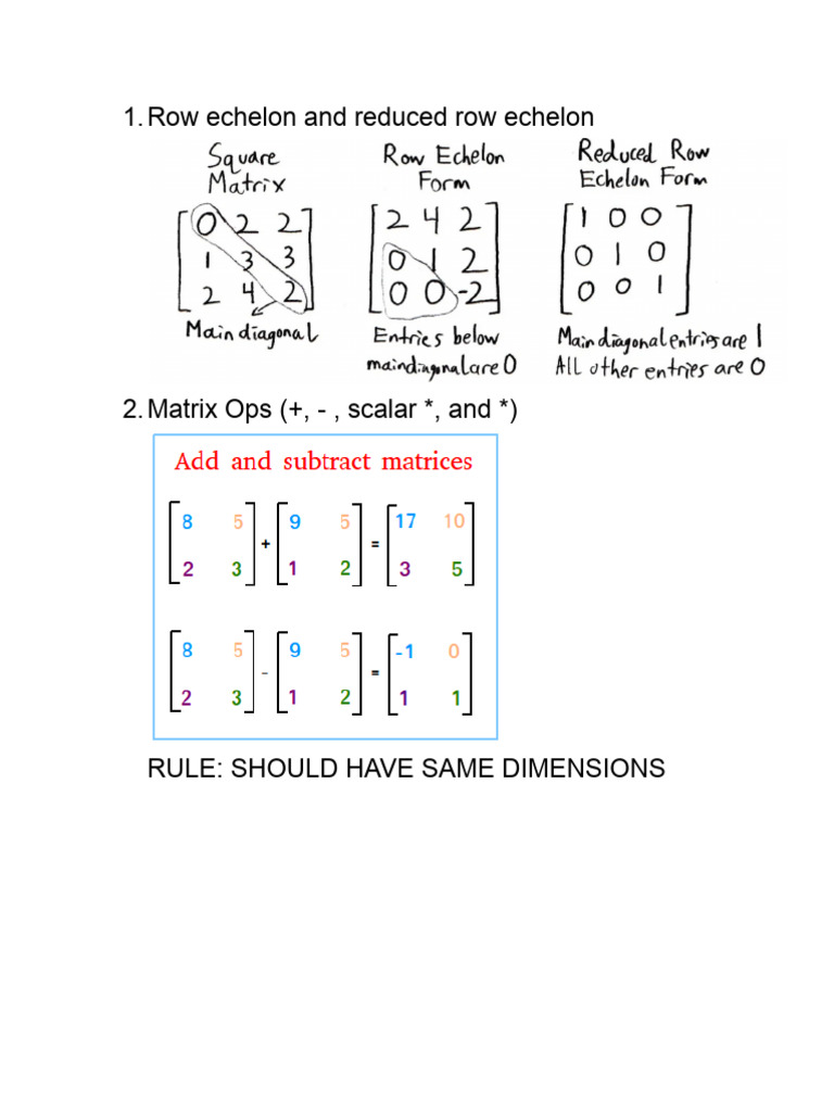 Linear Algebra Notes | PDF