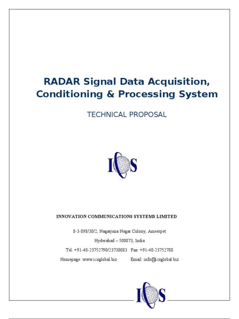 RADAR Signal Data Acquisition, Conditioning & Processing System | PDF | Spectral Density ...