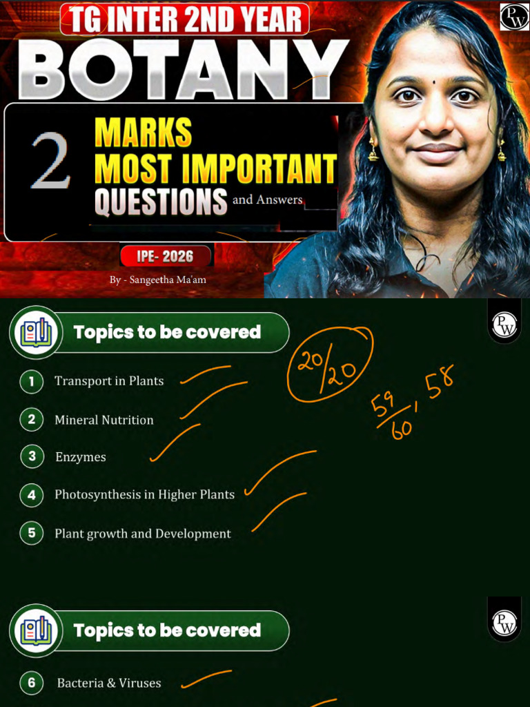 Botany 2 Marks Important Questions and Answers | PDF