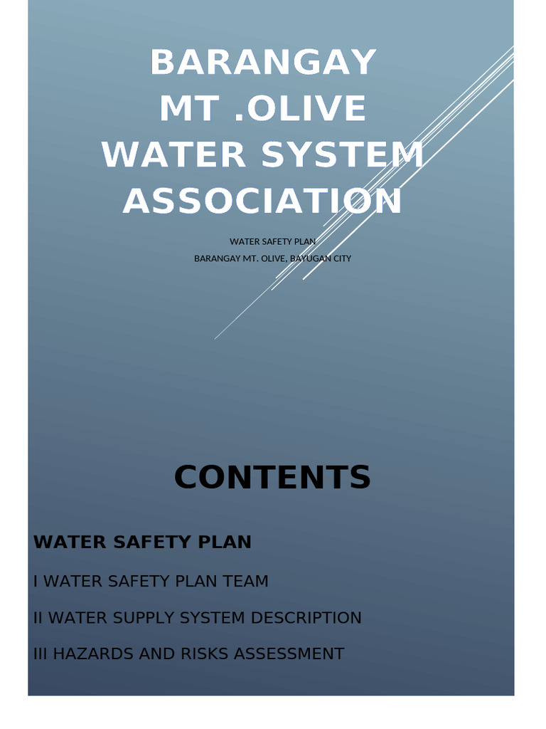 Water Safety Plan ... Barangay Osmena | PDF | Hydrology | Water